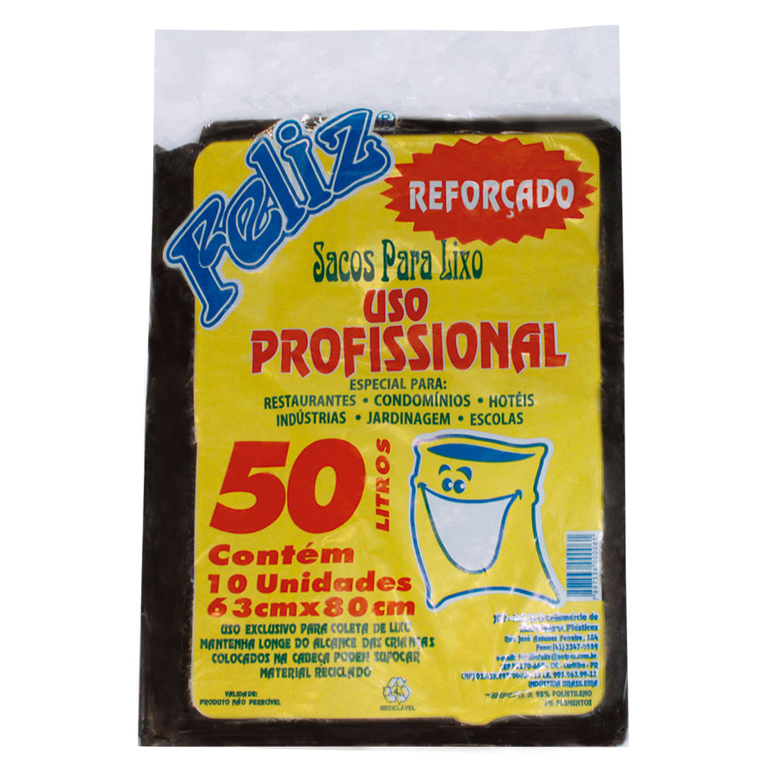 Saco De Lixo Feliz 50l C/10 Reforcado Pt - Bistek Supermercados ... Saco De Lixo Feliz 50l C/10 Reforcado Pt - Bistek Supermercados ...
