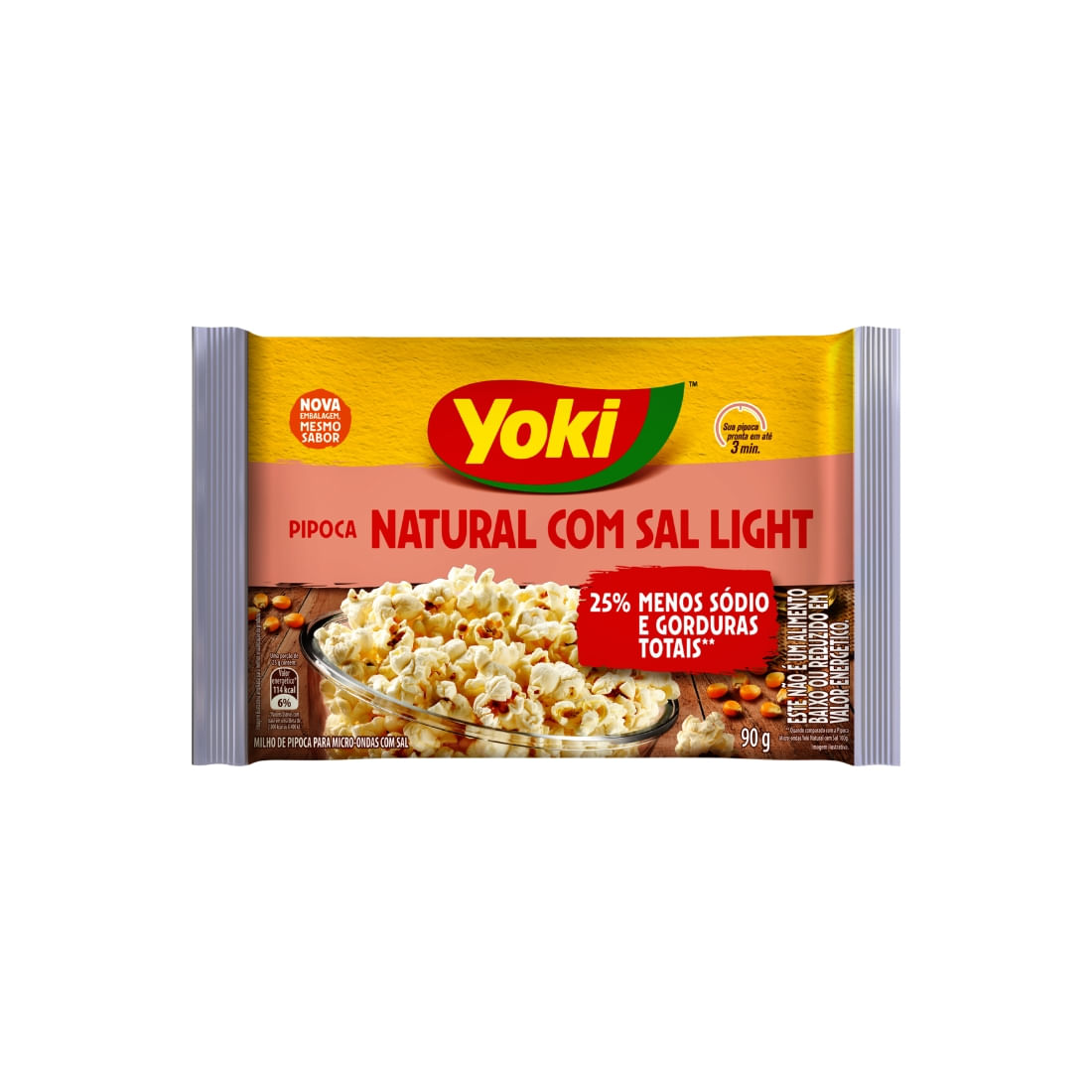 Pipoca Micro Yoki 90g Natural C/Sal - Bistek Supermercados - Bistek Supermercados