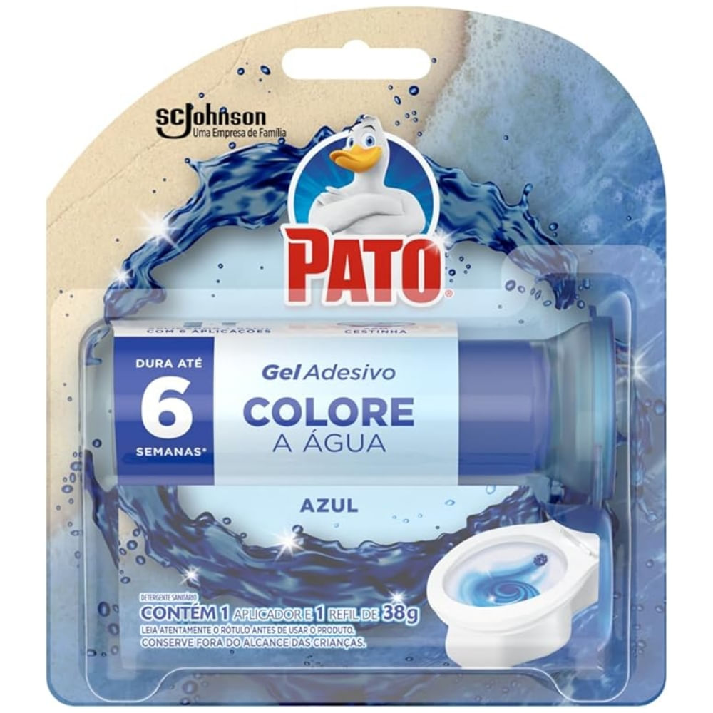 [Pato Detergente Sanitário Gel Adesivo Com Aplicador Azul 38g Com 6 ...