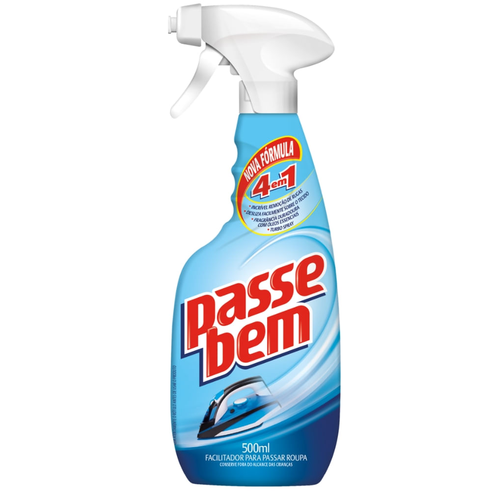 [Facilitador De Passar Roupas Líquido Passe Bem Frasco 500ml Borrifador ...