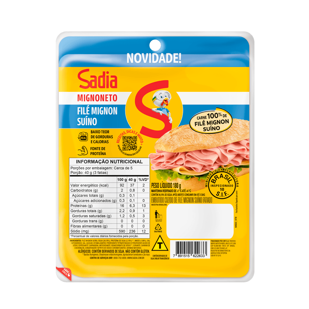 [Mignoneto Sadia F.Mignon Suino 180g] - Bistek Supermercados - Bistek ...