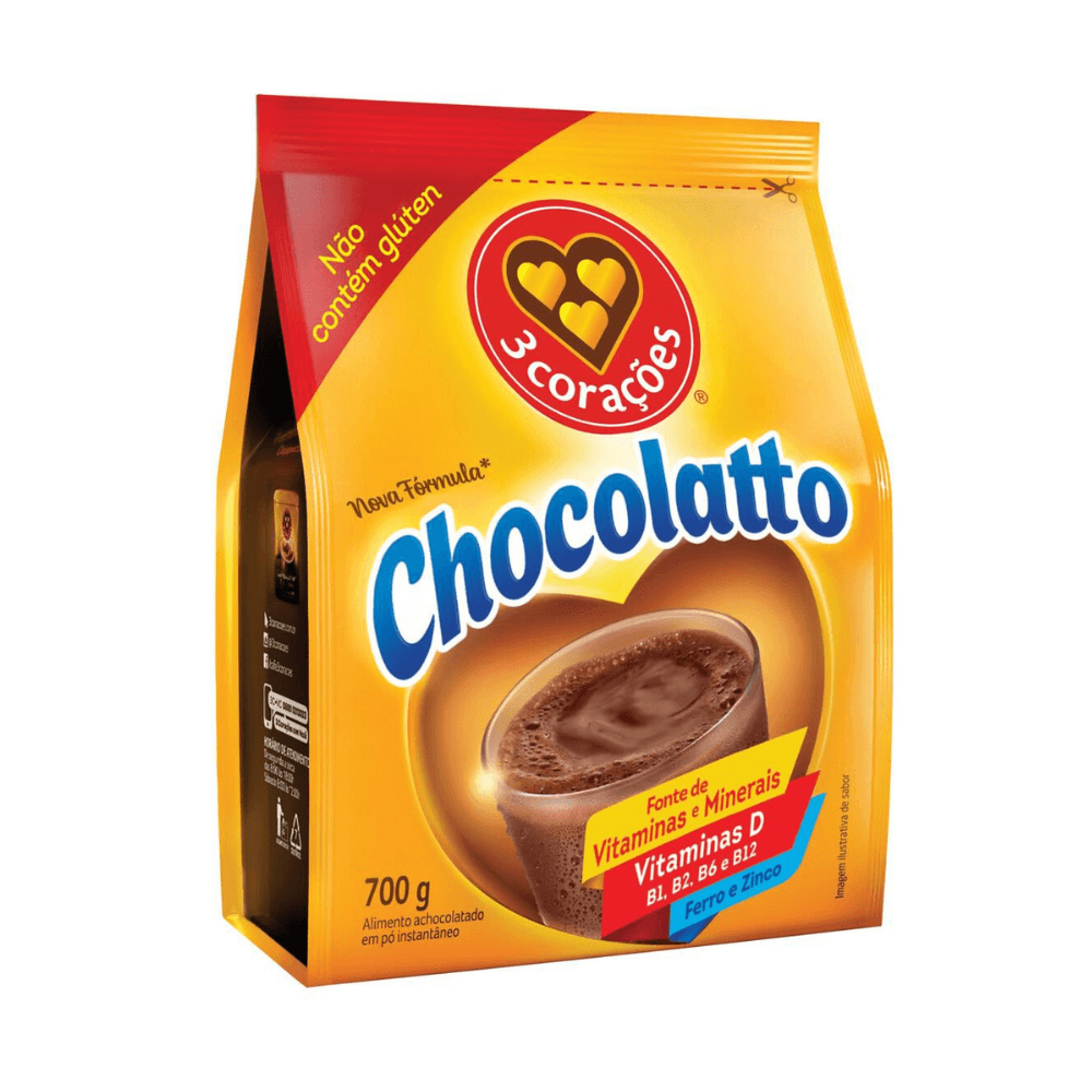 [Achocolatado Em Pó Instantâneo Chocolatto 3 Corações Pacote 700g ...